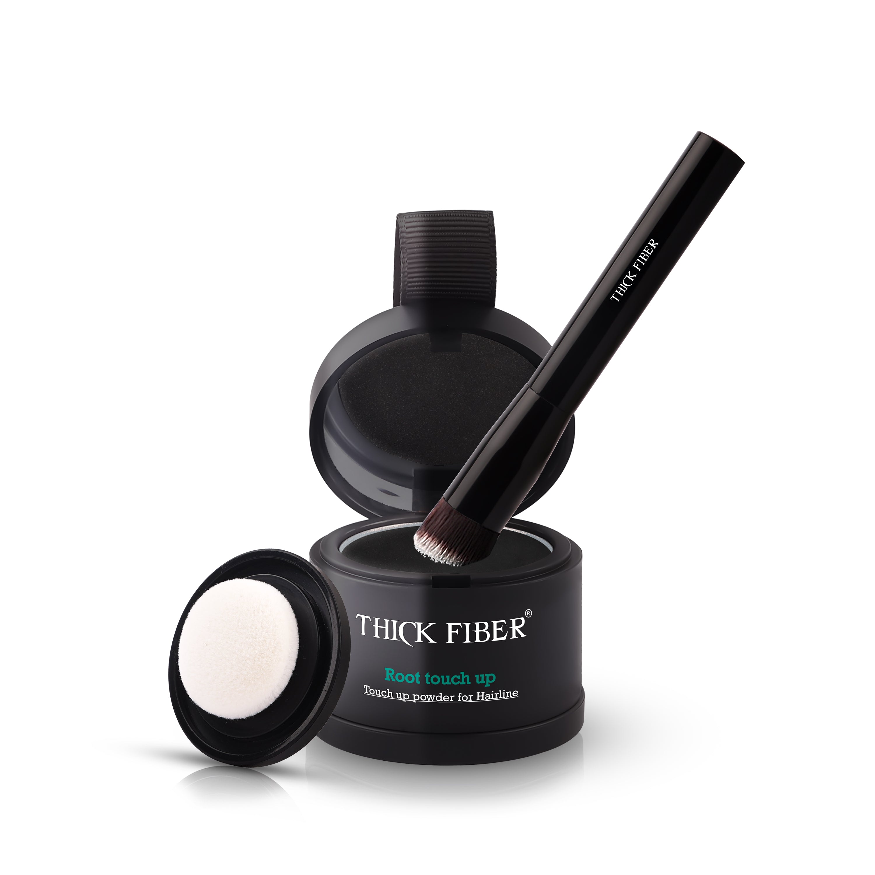 Root Touch Up Powder & Brush – THICK FIBER - Hair Building Fibre
